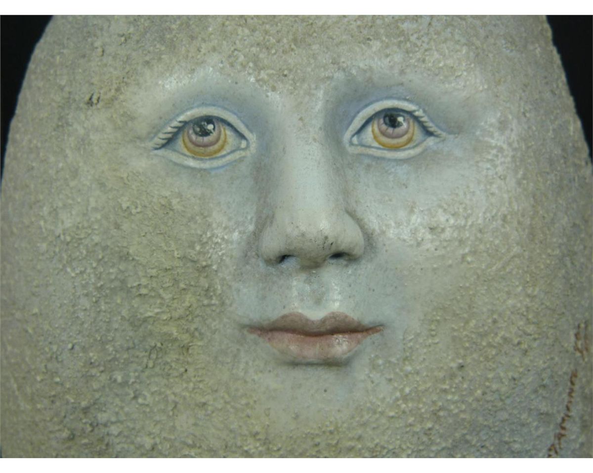 SERGIO BUSTAMANTE CERAMIC MOON FACE EGG