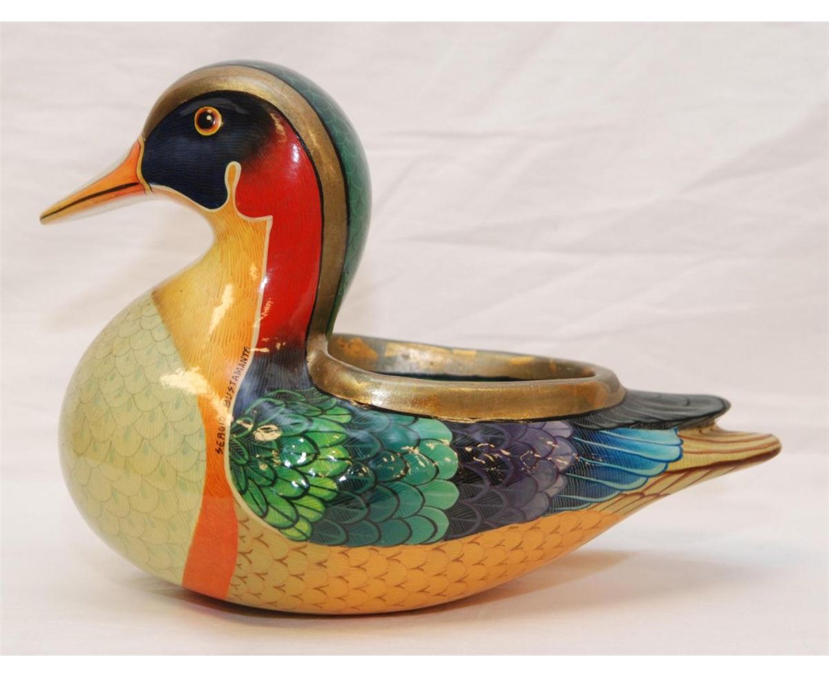 2 SERGIO BUSTAMANTE PAPIER MACHE DUCKS