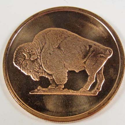 COPPER BUFFALO COIN - .999 FINE COPPER