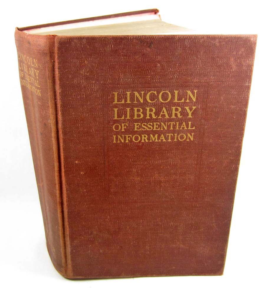 1928 "LINCOLN LIBRARY OF ESSENTIAL INFORMATION" HARDCOVER BOOK