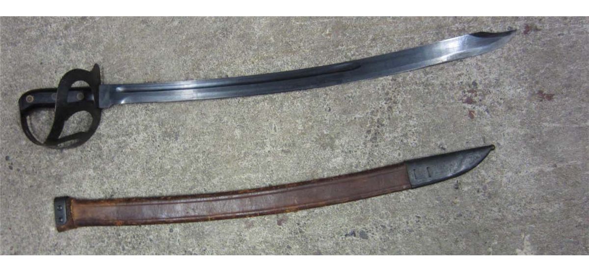 USN PRE WW1 NAVAL OFFICERS CUTLASS SWORD W/ SCABBARD