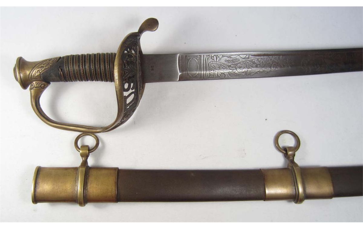 RARE US CIVIL WAR ARMY UNION M 1850 STAFF AND FIELD OFFICERS SWORD W ...