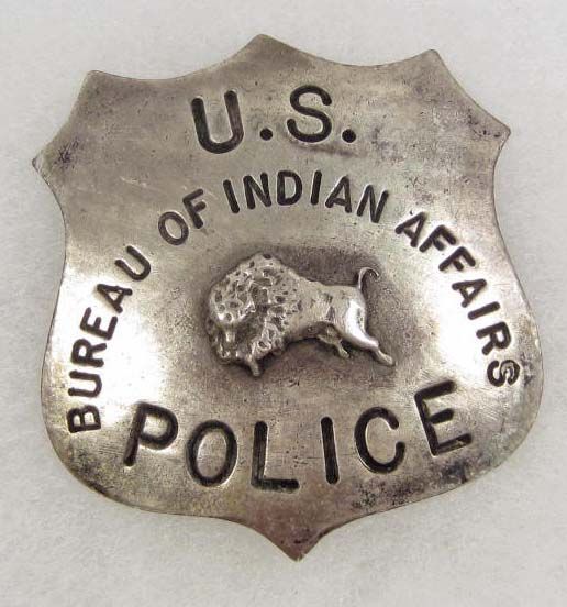 OLD WEST US BUREAU OF INDIAN AFFAIRS POLICE COWBOY ERA LAW BADGE