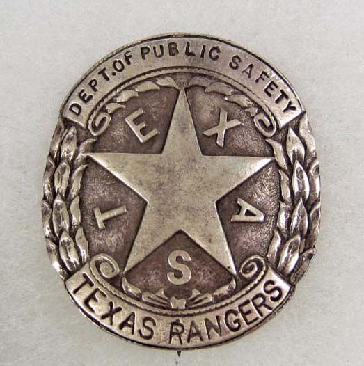 OLD WEST TEXAS RANGERS DEPARTMENT OF PUBLIC SAFELY COWBOY ERA LAW BADGE