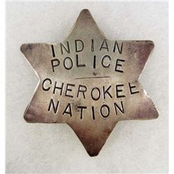 OLD WEST CHEROKEE NATION INDIAN POLICE COWBOY ERA LAW BADGE