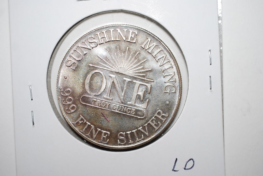 1984 Sunshine Mining Silver Round; .999 Fine Silver 1 Oz.; EST. $30-40