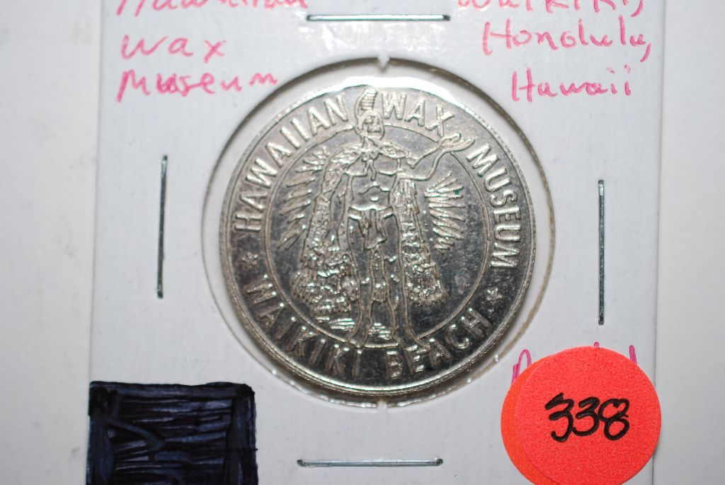 Hawaiian Wax Museum Waikiki Beach Token; Diamond Head Hawaii; EST. $3-5