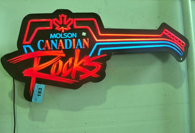 Lighted molson canadian rocks beer advertisment