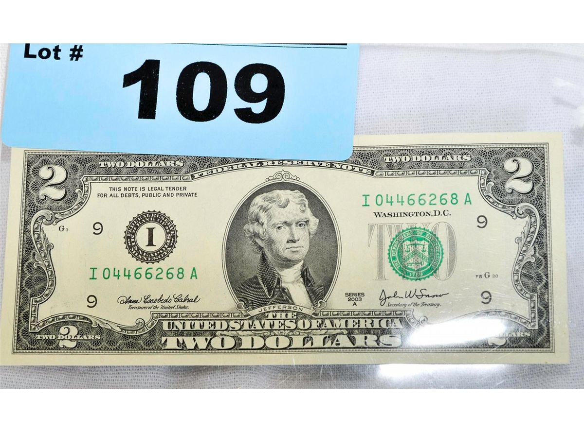 United states of america 2 dollar bank note