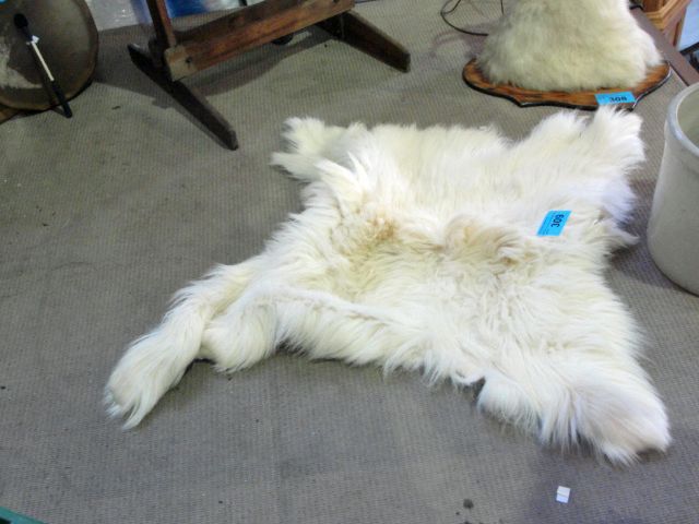 Mountain goat fur rug