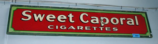 Sweet Caporal cigarettes tin advertisment sign