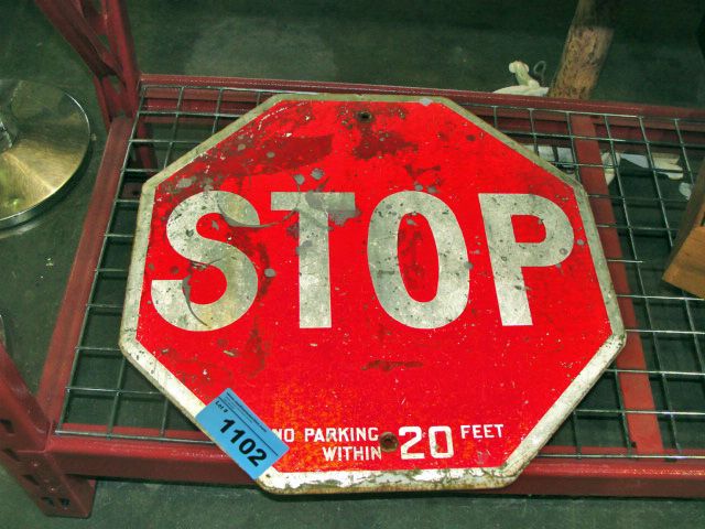 Heavy steel stop sign