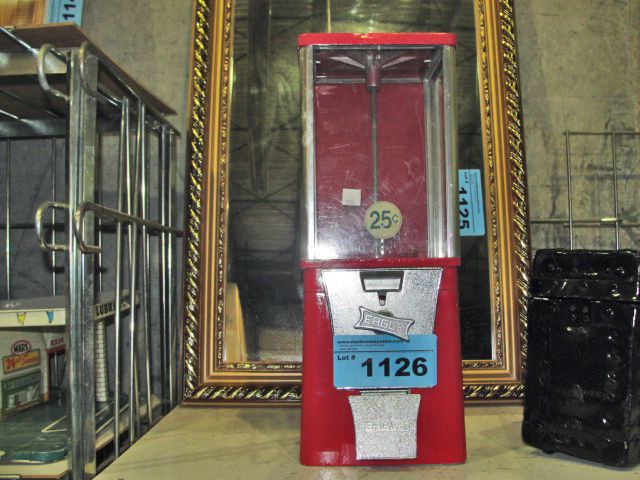 Vintage eagle brand 25cent gumball machine