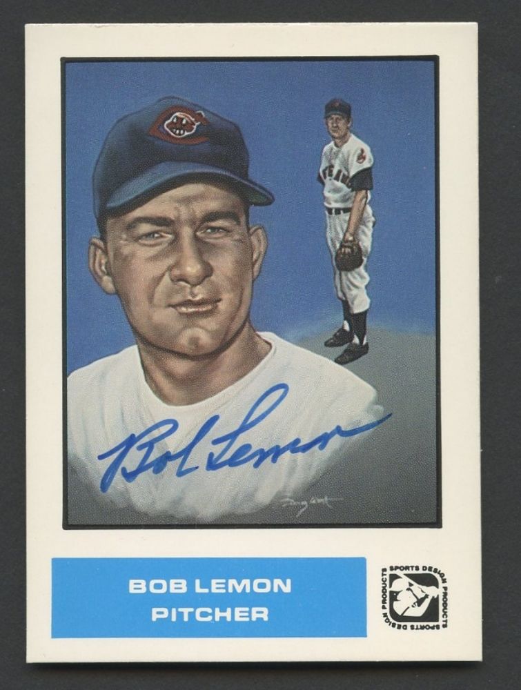 Bob Lemon Signed Indians Vintage Baseball Card (JSA)