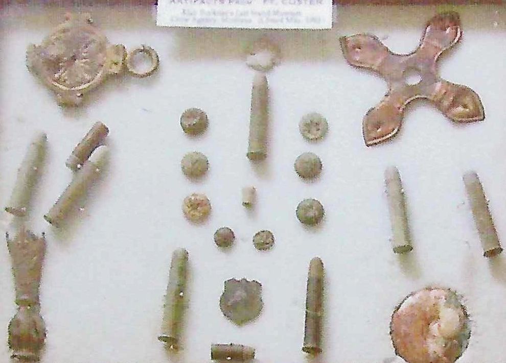 Ft. Custer artifacts, in tray, 24 pieces, from Kiah Ruckner’s Ft ...