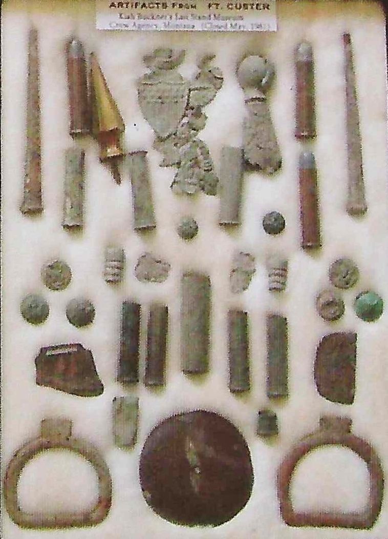 Ft. Custer artifacts, in 35 pieces, in tray, from Kiah Ruckner’s Ft ...