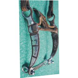 GS Garcia silver inlaid spade bit, with the dutch N