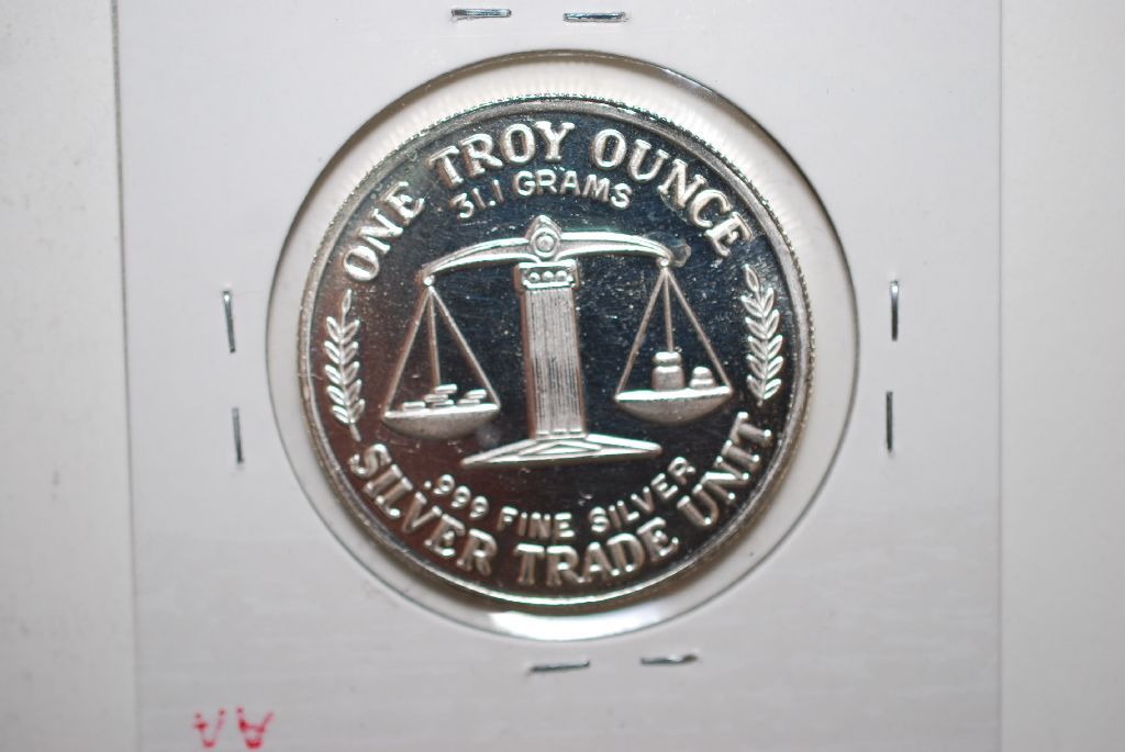 1986 Silver Trade Unit Silver Round; Liberty Centennial Celebration ...