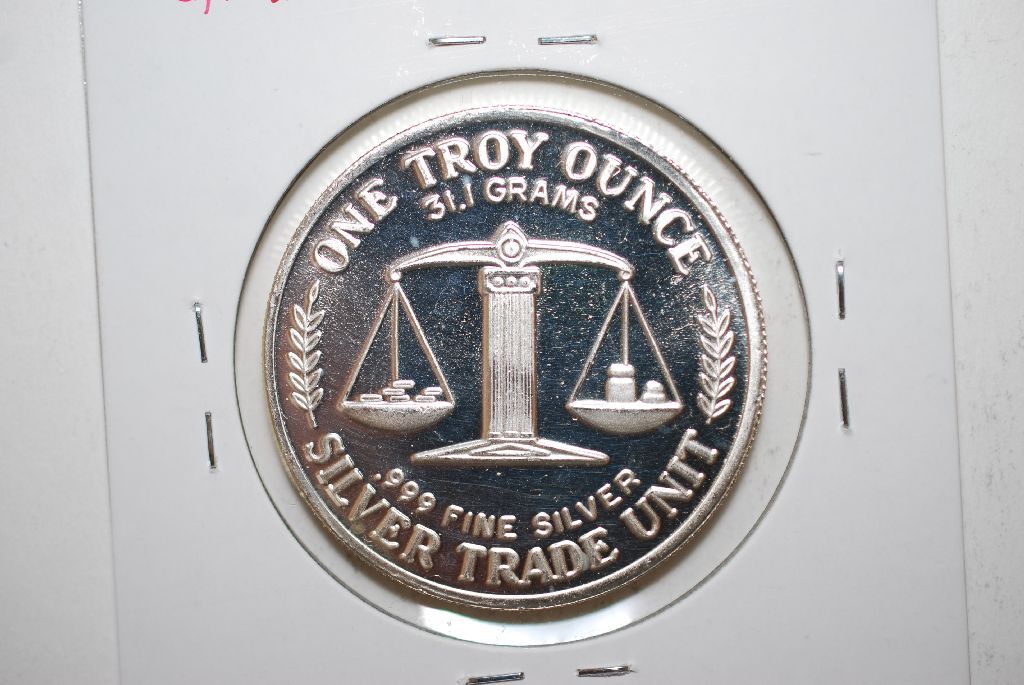 1986 Silver Trade Unit Silver Round; Liberty Centennial Celebration ...