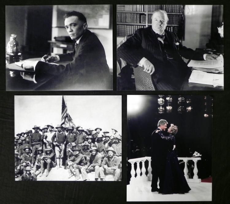 4 Historical Figure Photos Teddy, Edgar, Clinton, WWII
