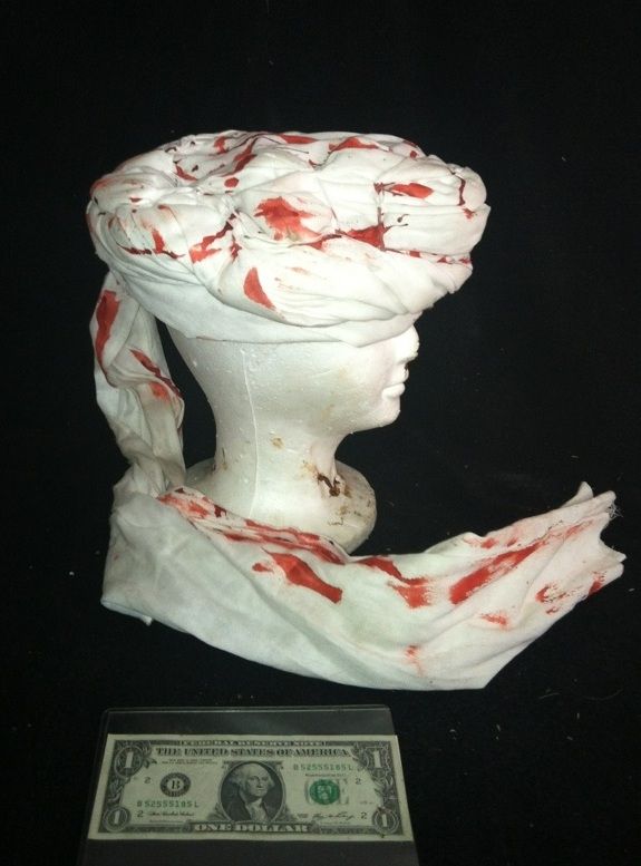 BLOODY TERRORIST TURBAN HAND MADE COSTUME HORROR PROP