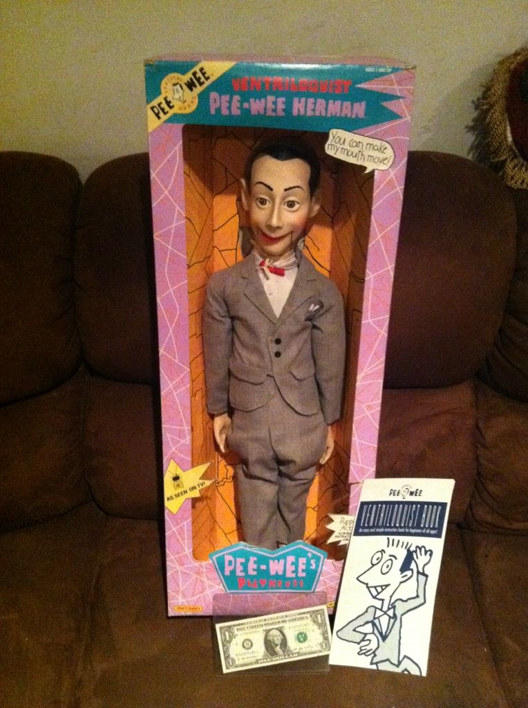 PEE WEE HERMAN MATCHBOX VINTAGE 1989 PUPPET WITH BOX AND GUIDE