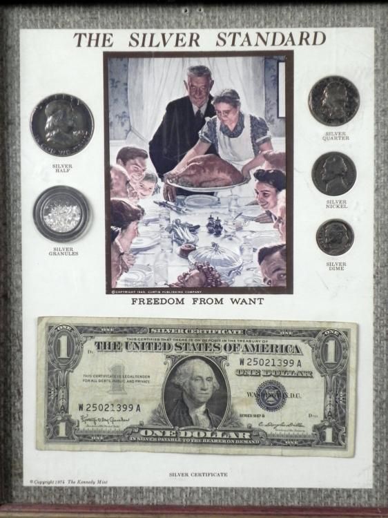 Framed Silver Standard and The Silver Story Coins