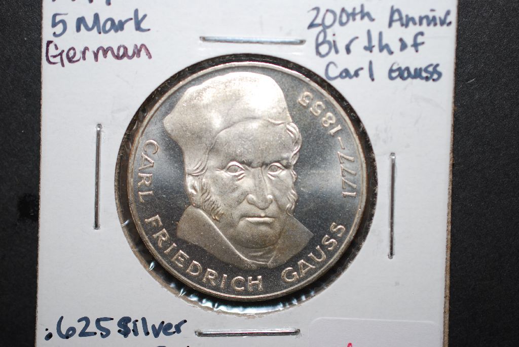 1977-J German 5 Deutsche Mark Foreign Coin; 200th Anniversary Birth Of ...