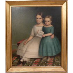 Oil on Canvas, Portrait of Two Children, Deacon Robert Peckham ...