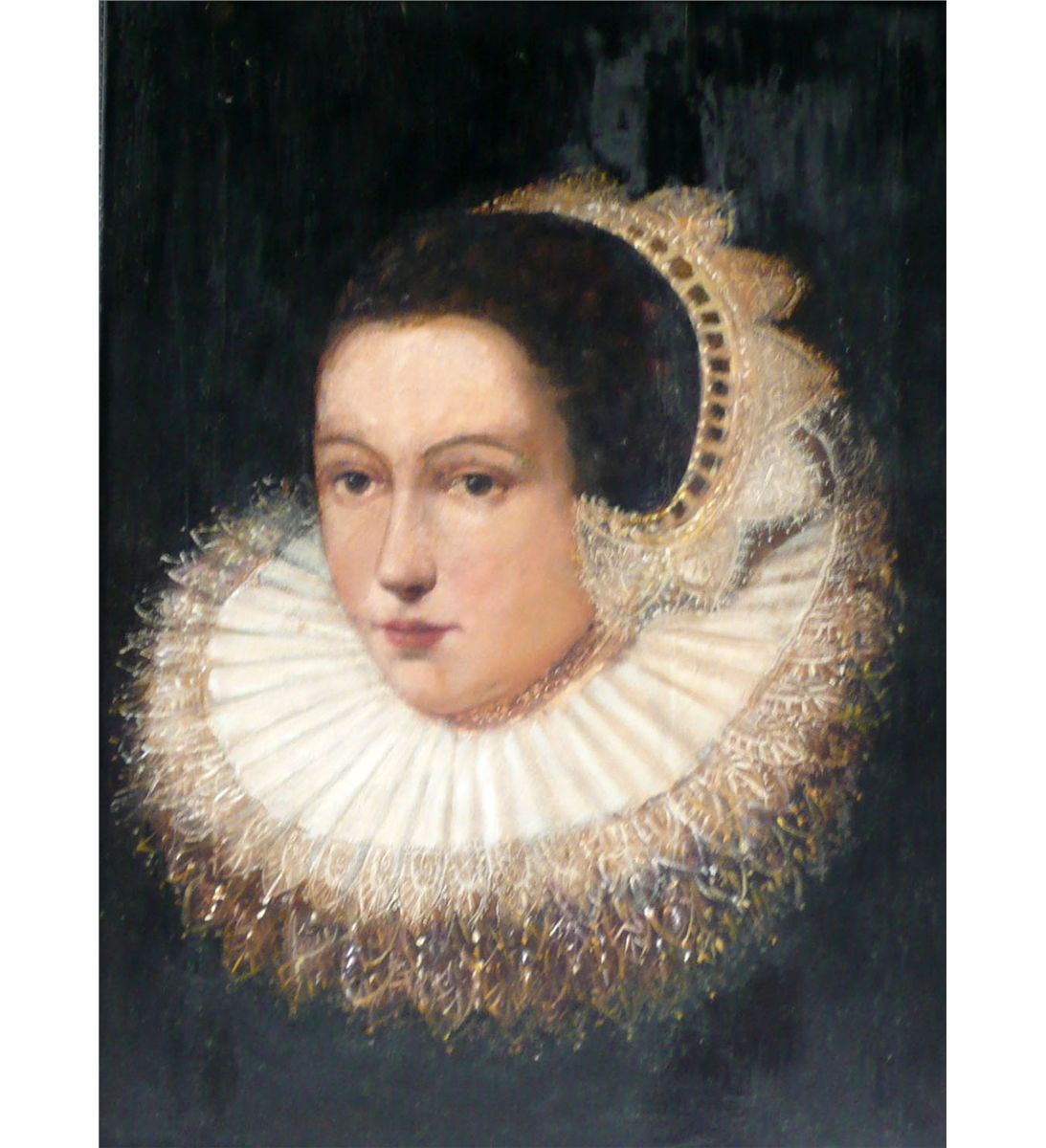 Oil on Board, Portrait of an Elizabethan Woman, Possibly Continental ...