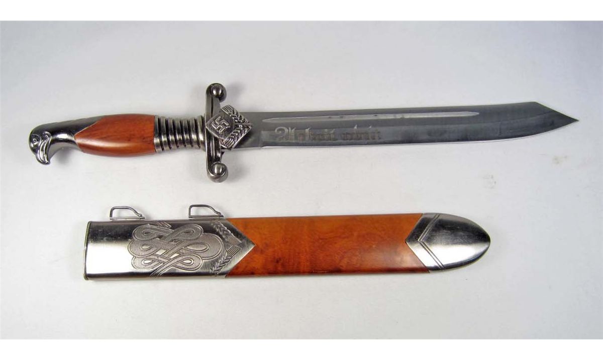 2600 - GERMAN NAZI OFFICER'S KNIFE REPLICA W/ EAGLE HEAD POMMEL