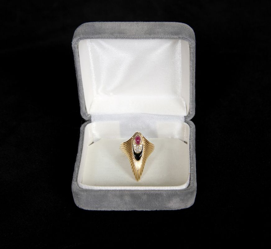 Erte, Rayonement (Stone Peacock), Diamond Ruby Ring