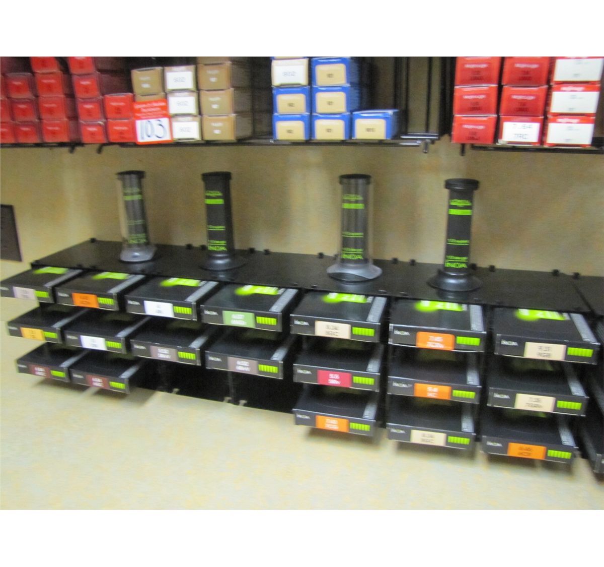 LOT ASSORTED HAIR COLOR BY LOREAL WITH DISPLAY RACKS