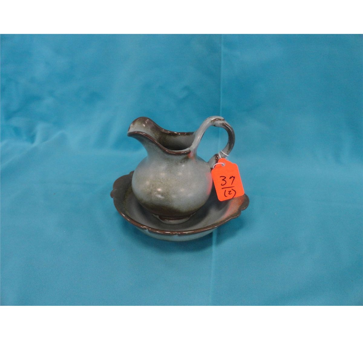 Frankoma 40B small pitcher & bowl, blue