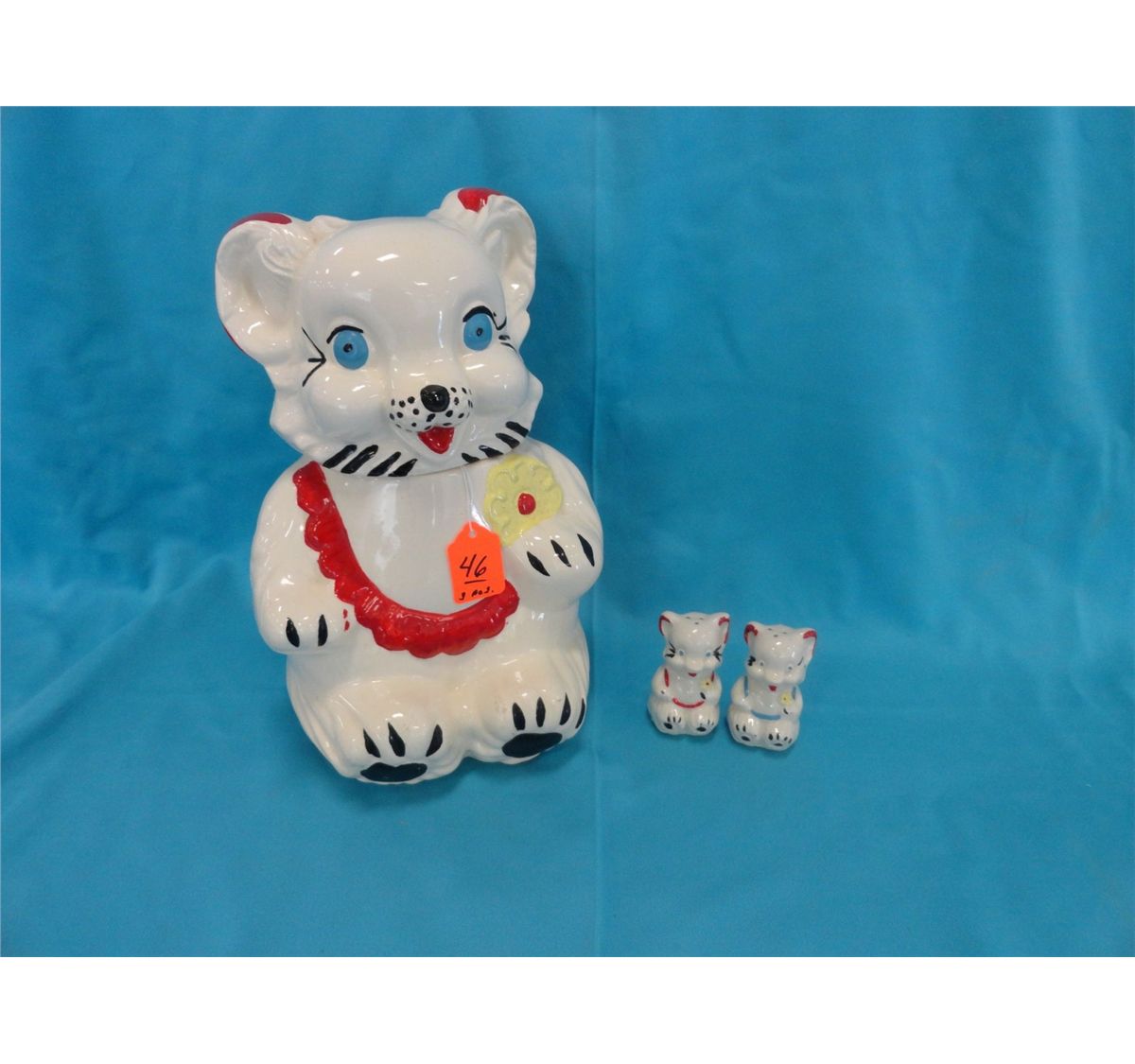 Royal Ware teddy bear cookie jar and shakers