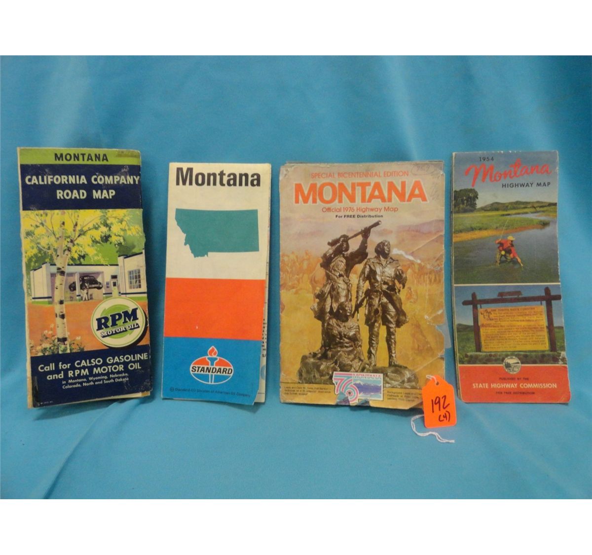 4- early Montana highway maps, 1940 Calso Oil Co., 1954 MT State ...