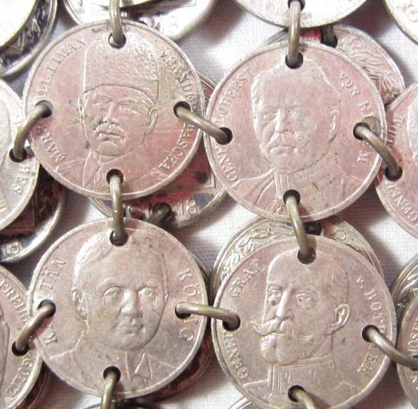 ANTIQUE MESH PERSE MADE OF COINS