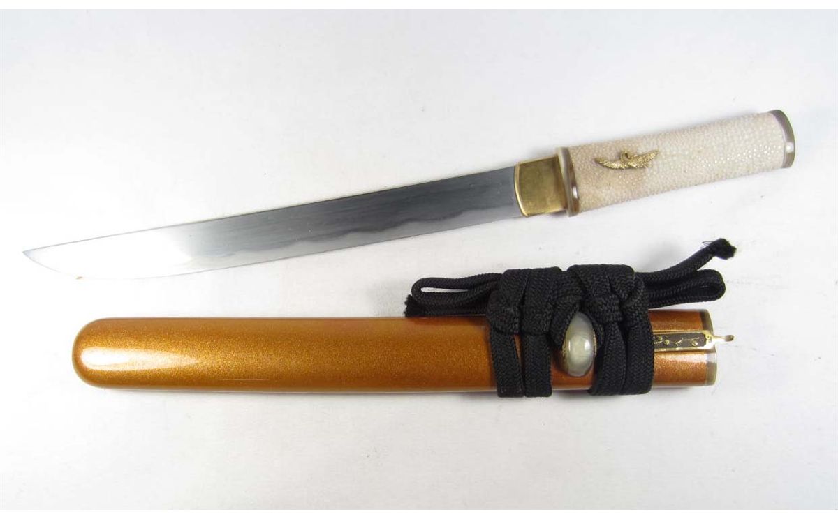 RARE JAPANESE SAMURAI WARRIOR TANTO DAGGER W/ SCABBARD