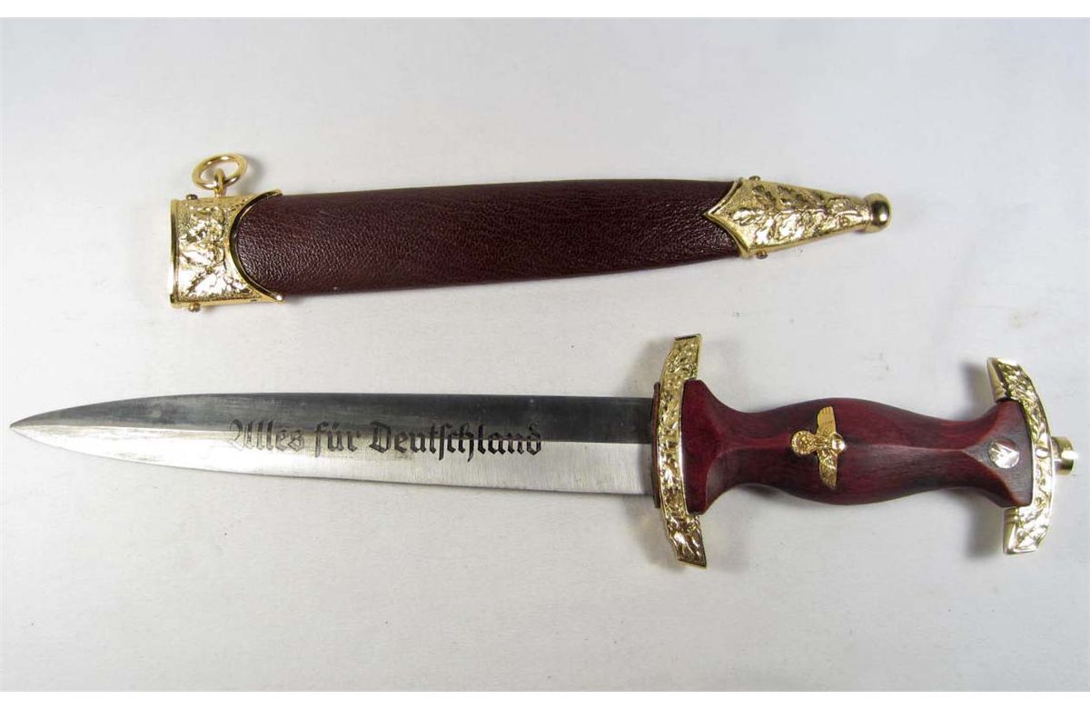 RARE GERMAN NAZI SA BROWN SHIRTS FULL ROHM PRESENTATION DAGGER W/ SCABBARD