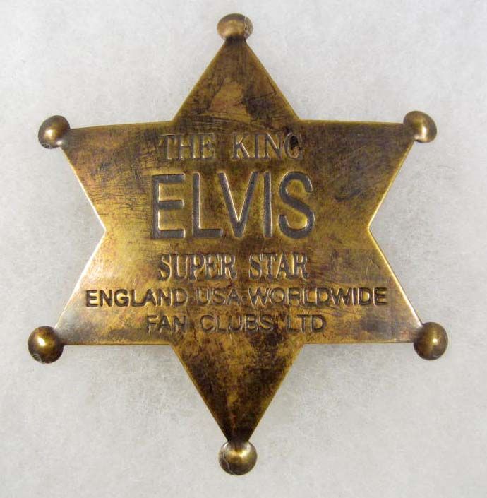 ELVIS PRESLEY THE KING BRASS STAR BADGE