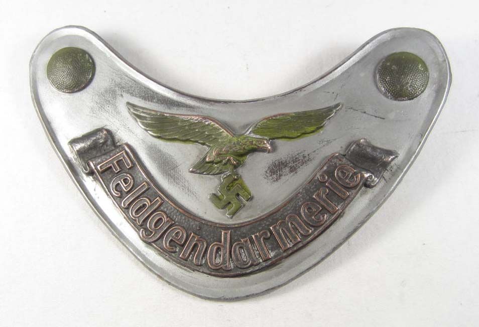 GERMAN NAZI LUFTWAFFE FELDGENDARMERIE GORGET