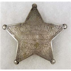 CAPTAIN OF THE ARIZONA RANGERS BADGE