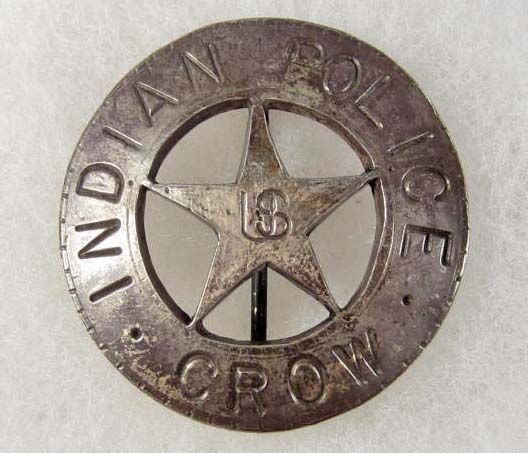 OLD WEST US CROW INDIAN POLICE COWBOY ERA LAW BADGE