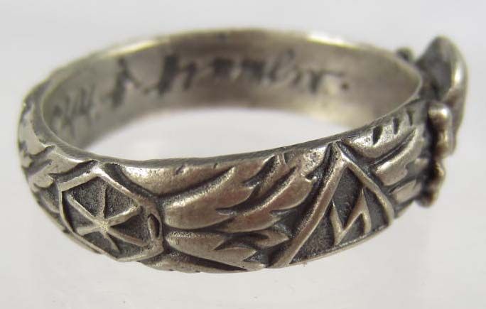 GERMAN NAZI WEDDING RING MARKED H HIMMLER