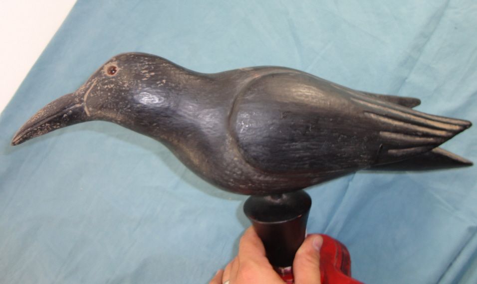 Wooden Raven Decoy (Dallas Valley)