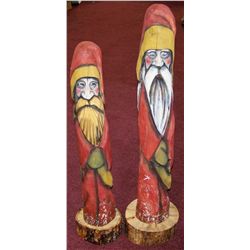 (2X$) CARVED WOOD RICK ROWLEY SCULPTURES