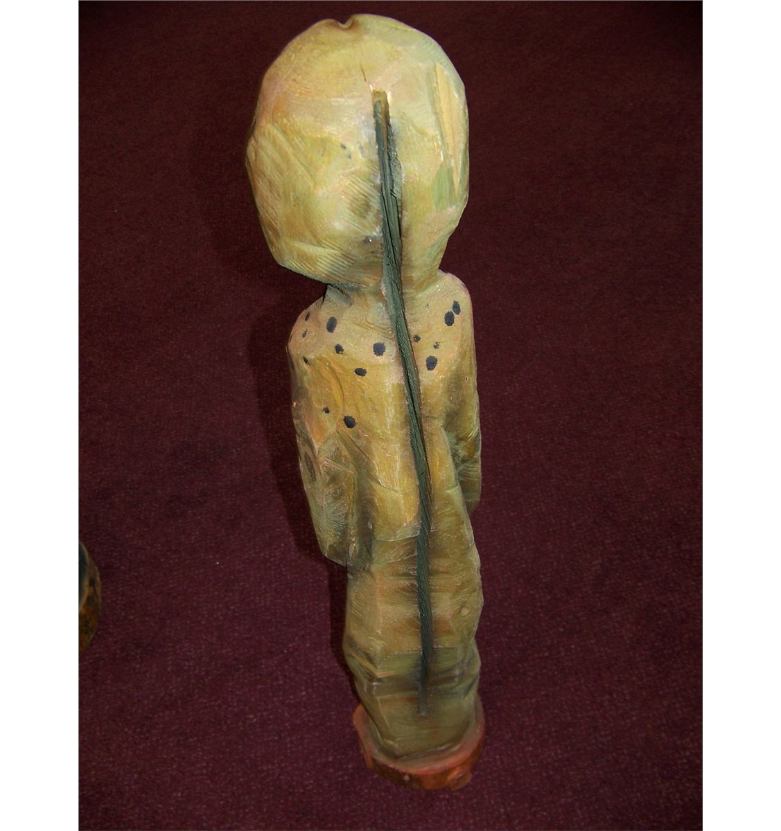 RICK ROWLEY HAND CARVED ALIEN WOOD SCULPTURE