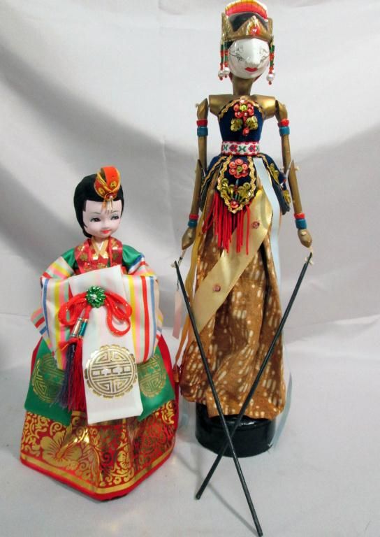 Stick Puppet And Japanese Geisha Doll