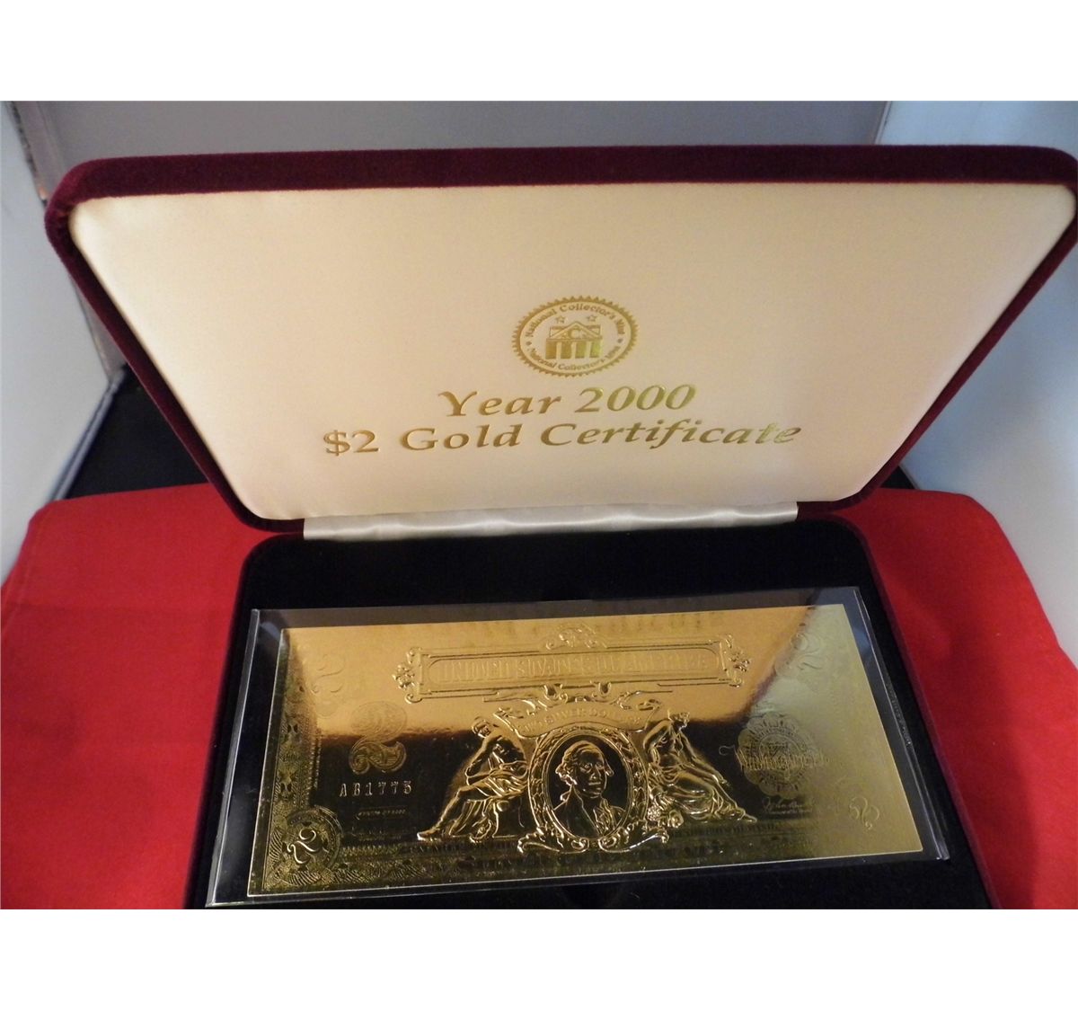 National Collectors Mint - 2000 Gold Certificate Note - Authentic $2 ...