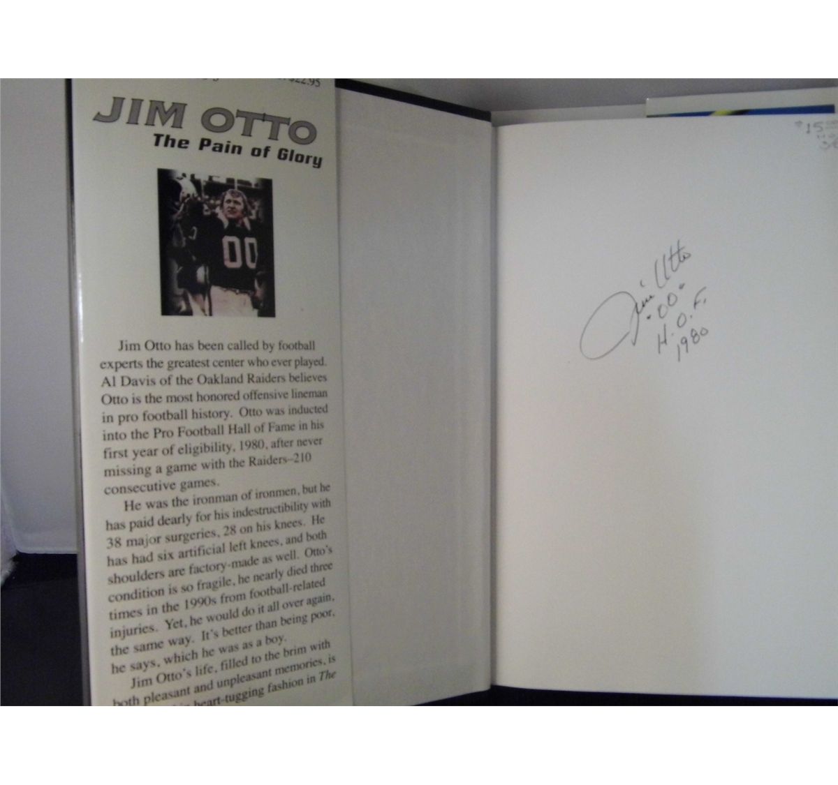 Jim Otto #00 Oakland Raiders - Hall of Fame 1980 - Autographed "The ...